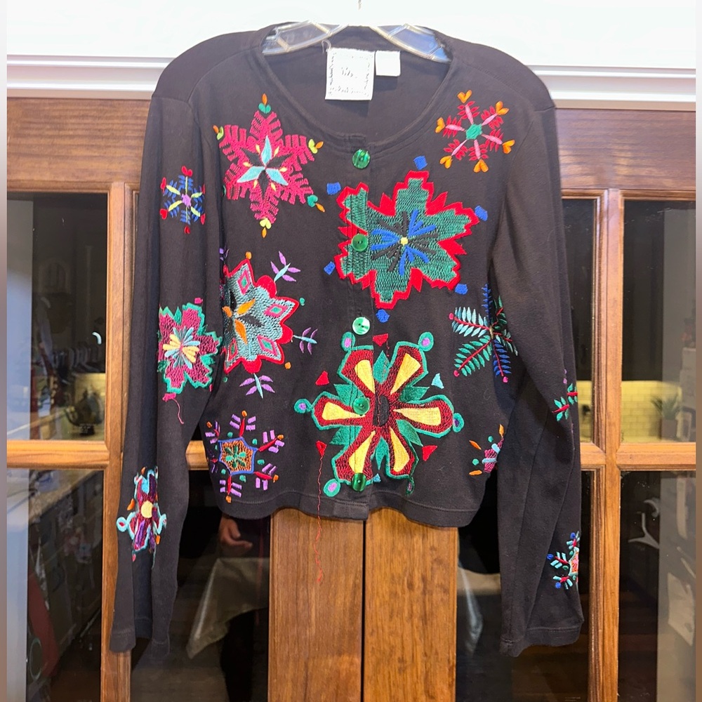 Vintage Michael Simon Size Medium Womens Colorful Emb… - Gem